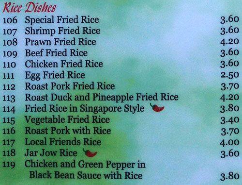 Carta de comida rápida Local Friends, Londres, 102 Salmon Ln