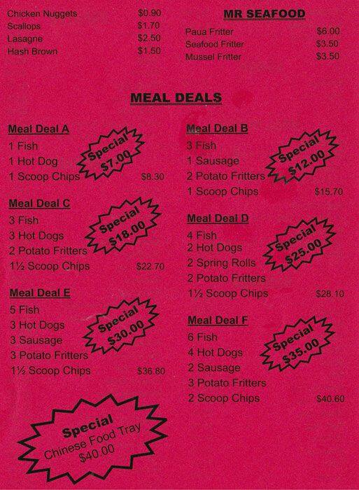 Menu at The Nest Chinese Takeaways restaurant, Otaki