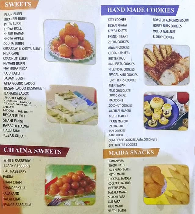 Menu of Bikaner Sweets, Sector 86, Faridabad