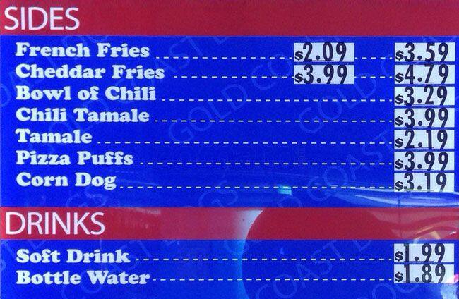 Menu at Gold Coast Dogs fast food, Chicago, Terminal 5 o'Hare Airport