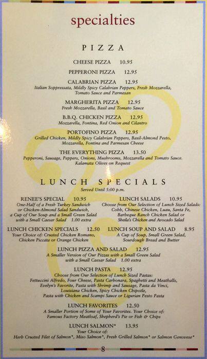 Menu at The Cheesecake Factory desserts, Arlington