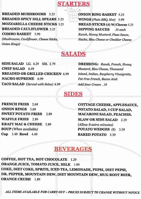 Menu at Hickory Cafe, New Richmond