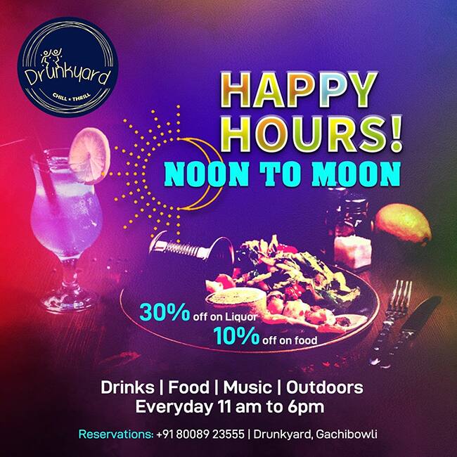 Menu of Drunkyard, Gachibowli, Hyderabad