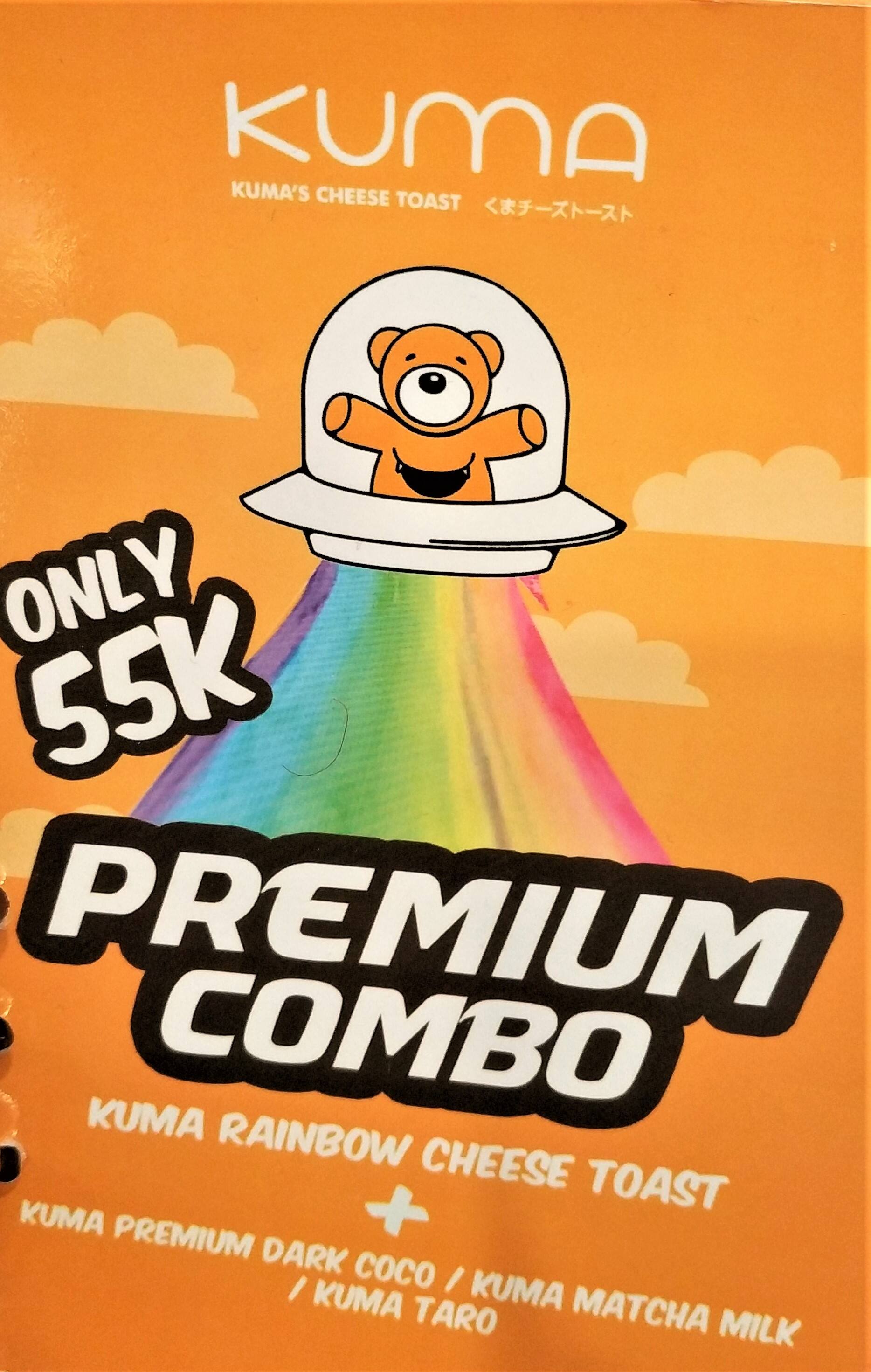 Menu at Kuma Cheese Toast Kota Kasablanka restaurant, South Jakarta