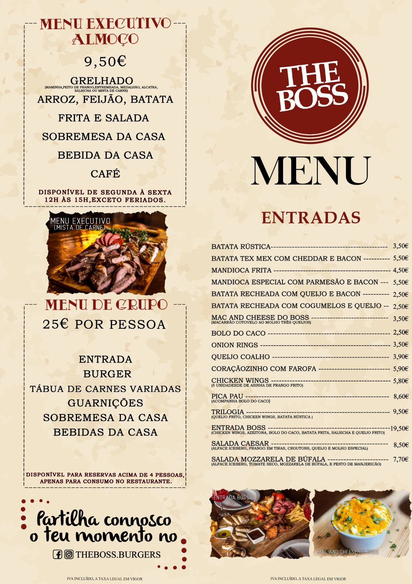 Menu em The Boss Espetaria e Burger restaurante, Carcavelos
