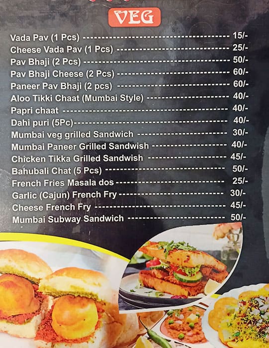 Menu of Mumbai Masala, Naktala, Kolkata