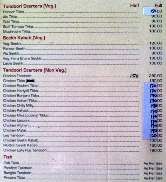 Menu at Sunlight Restaurant & Bar, Mumbai, 537