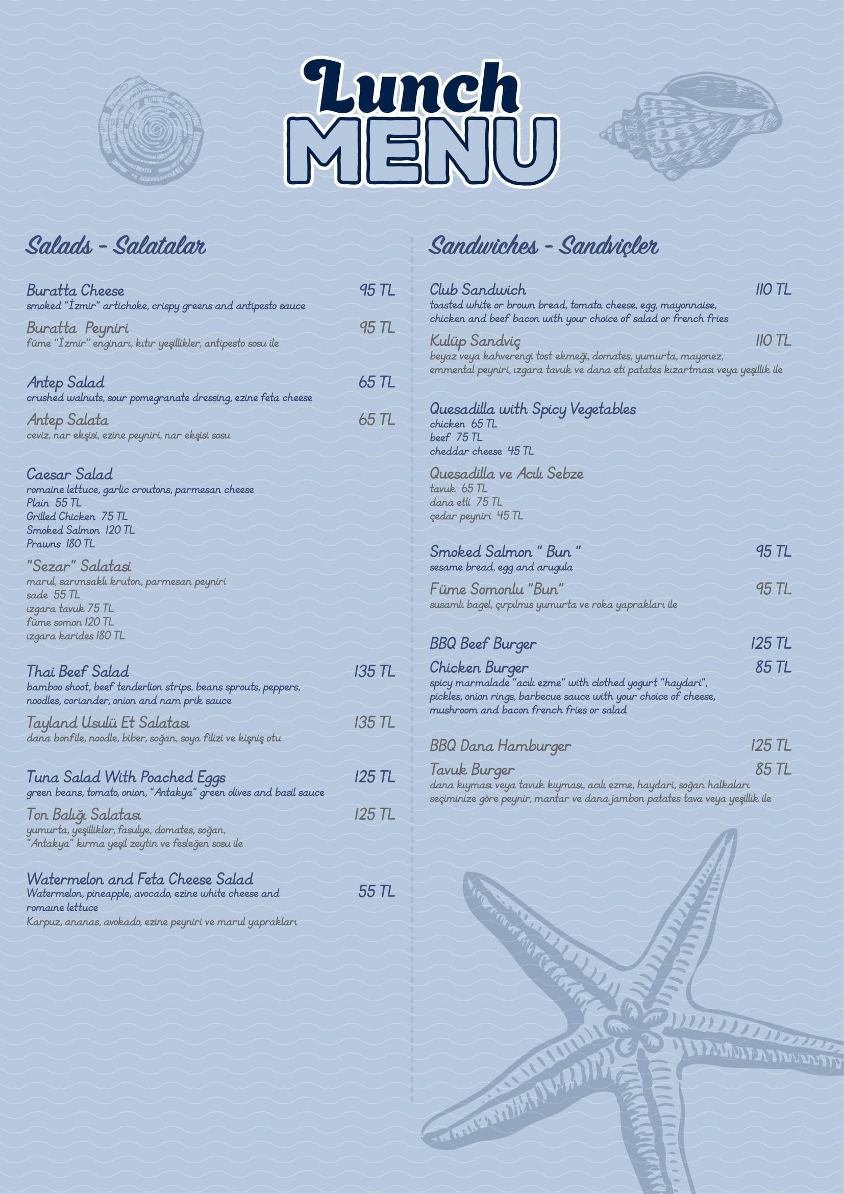 Menu at Bosphorus Grill, Istanbul, Yıldız Mah. Çırağan Cad. No:32