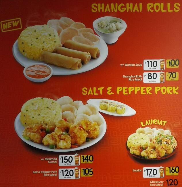 Menu at Chowking fast food, Muntinlupa, Shell Service Station