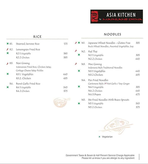 Menu at Asia Kitchen by Mainland China, Chennai, New no. 11