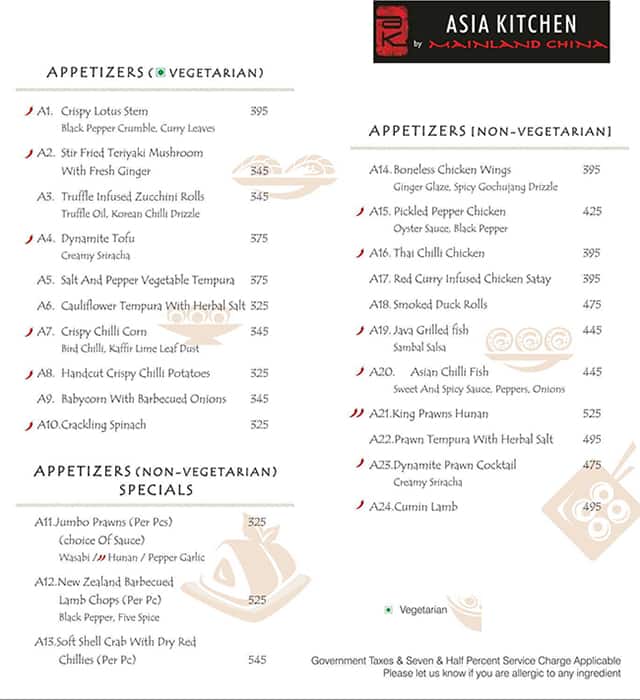 Menu at Asia Kitchen by Mainland China, Chennai, New no. 11
