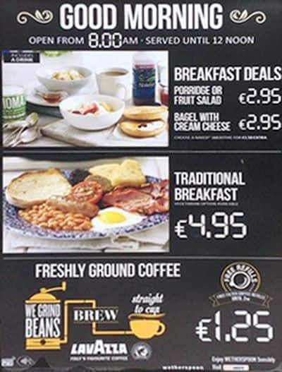 J D Wetherspoon Lunch Menu: Jd Wetherspoons Price List – TOMP