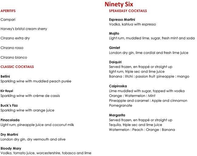 Ninety Six - Trident Hyderabad Menu - Zomato Ninety Six - Trident Hyderabad Menu - Zomato