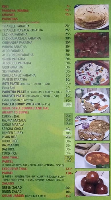 Menu at Roti Wala, Hyderabad, G4