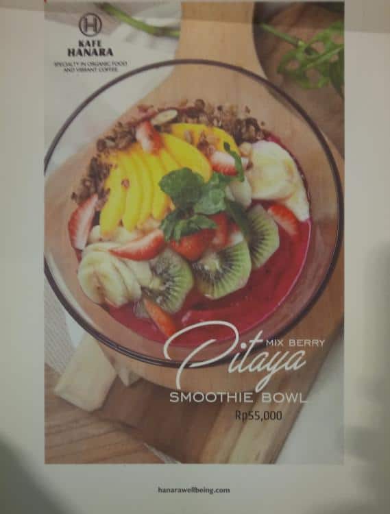 Menu at Kafe Hanara - Citywalk Sudirman cafe, Central Jakarta