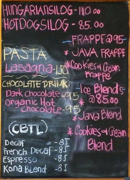 Menu at Right Reads Cafe, Mandaue City