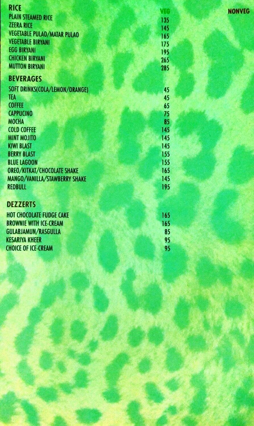 Menu of Terrace By Oak'S, Aliganj, Lucknow