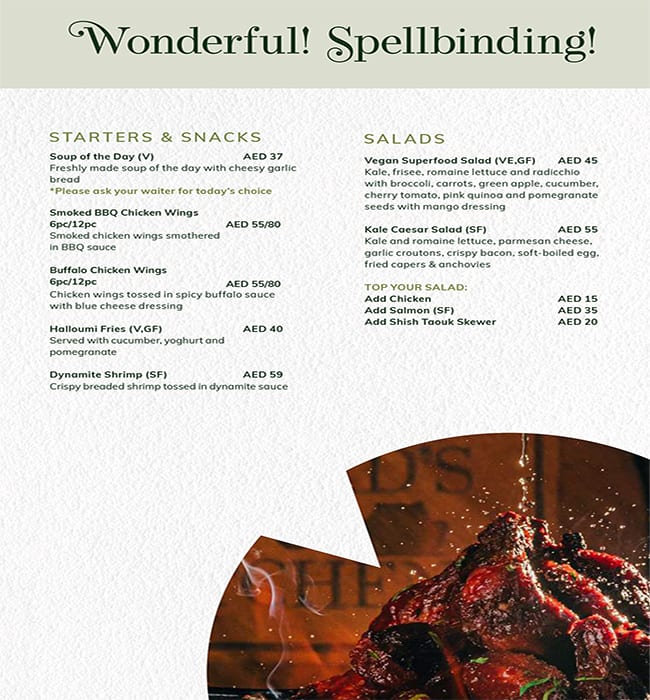 Menu of Mr. Toad's Pub & Kitchen, Barsha Heights, Dubai