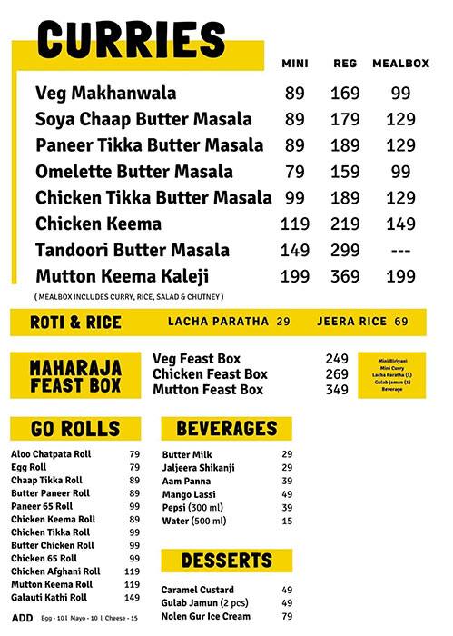 Menu at The Cake Box, Bhubaneswar, In frint of Campus 11