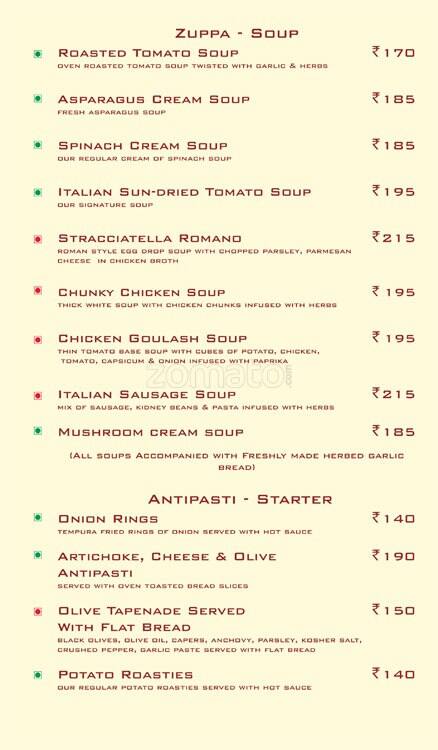 Menu at CAFFE PASCUCCI, Bengaluru, 49