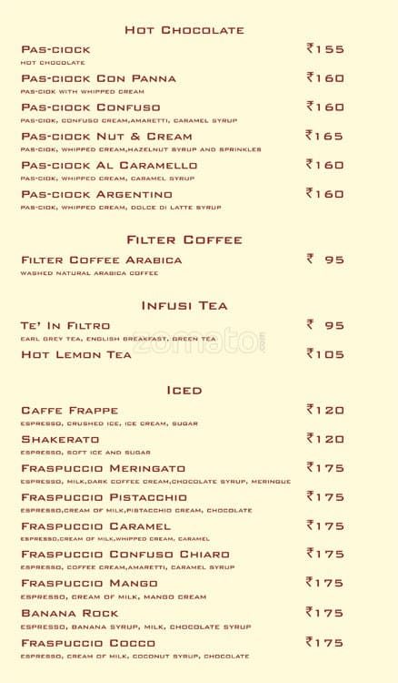 Menu at CAFFE PASCUCCI, Bengaluru, 49