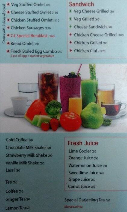 C Sharp Kitchen Menu, Menu for C Sharp Kitchen, Church Street ...