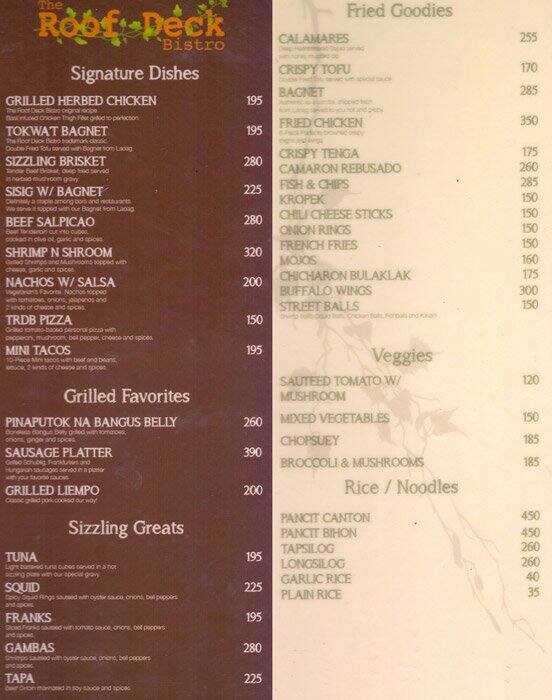 The Roof Deck Bistro, West Triangle, Quezon City - Zomato Philippines