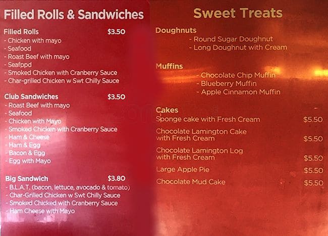 Menu at Titahi Bay Bakery, Porirua