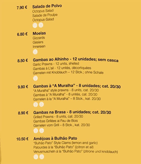 Menu em A Muralha Tasca Típica Lisboa restaurante, Lisboa, Rua Jardim ...