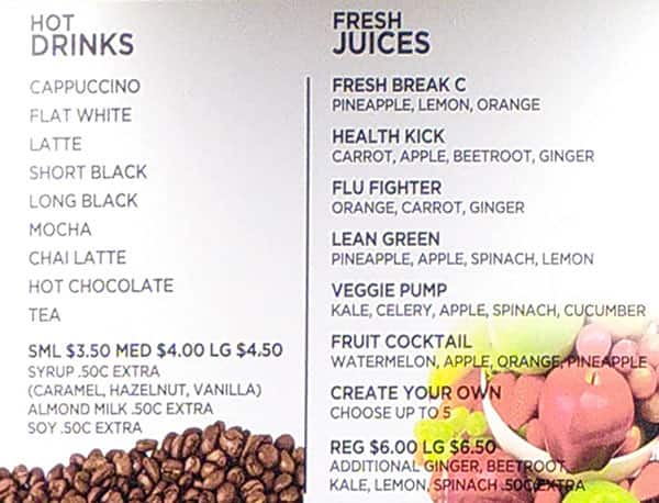 Menu at Fresh Break restaurant, Blacktown