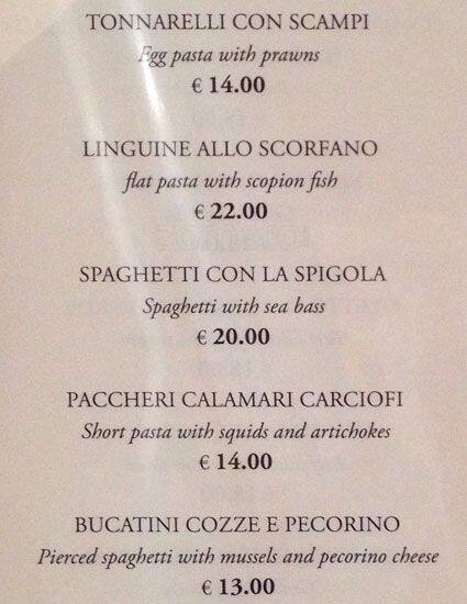 Menu da Ristorante Agostino Alla Pergola, Roma, Via Costantino Corvisieri