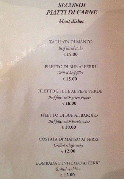 Menu da Ristorante Agostino Alla Pergola, Roma, Via Costantino Corvisieri