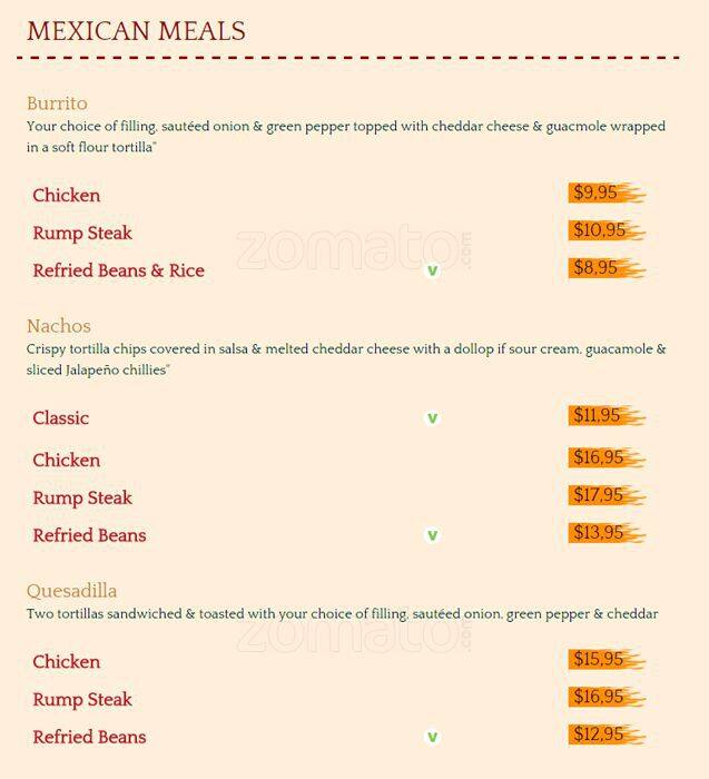 Menu at Mochachos Chicken Fiesta fast food, Cannington