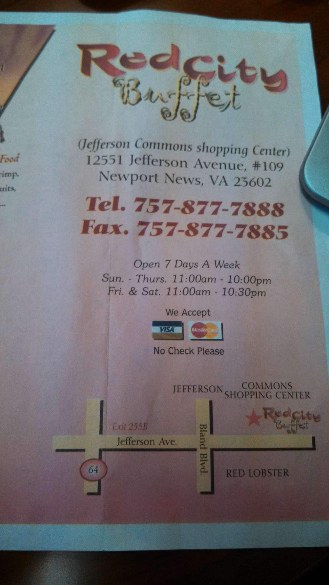 Red City Buffet Menu, Menu for Red City Buffet, Newport News, Hampton ...