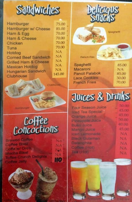 Menu at Ice Castle cafe, Cebu City, Level 4 Ayala Center Cebu