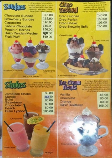 Menu at Ice Castle cafe, Cebu City, Level 4 Ayala Center Cebu