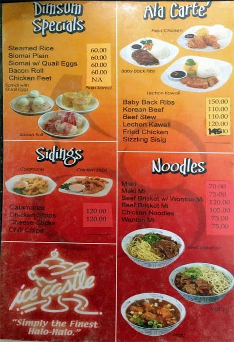 Menu at Ice Castle cafe, Cebu City, Level 4 Ayala Center Cebu