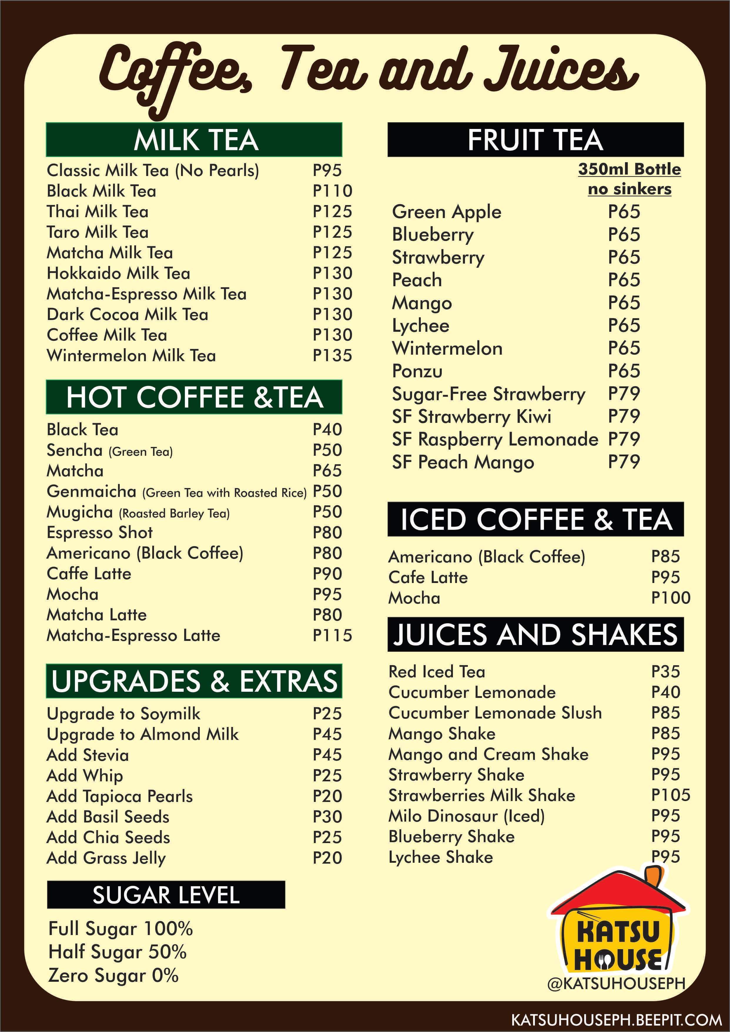 Menu at Katsu House Japanese Fusion Restaurant, Antipolo