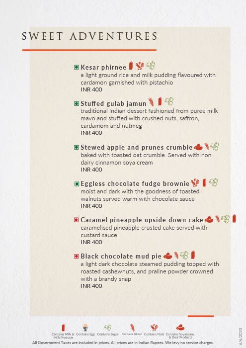 Menu at Flavours Curated - Welcomhotel By ITC Hotels, Vadodara