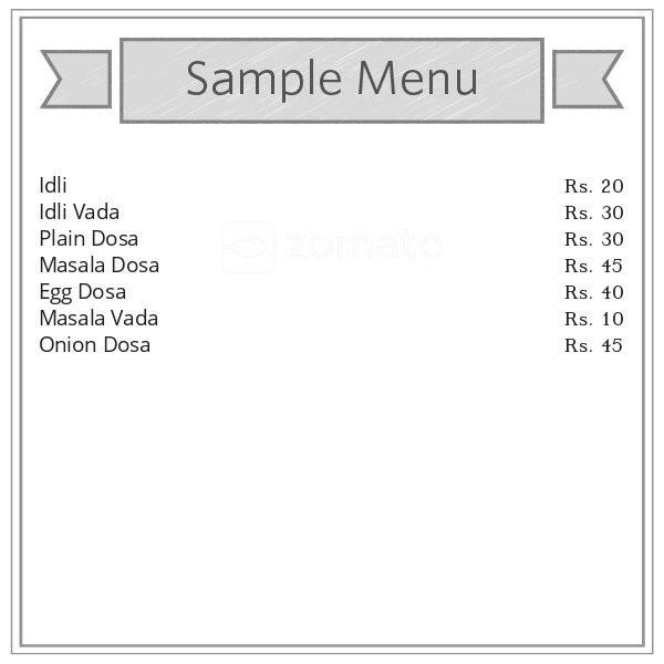 Menu of Homemade Restaurant, KR Puram, Bangalore