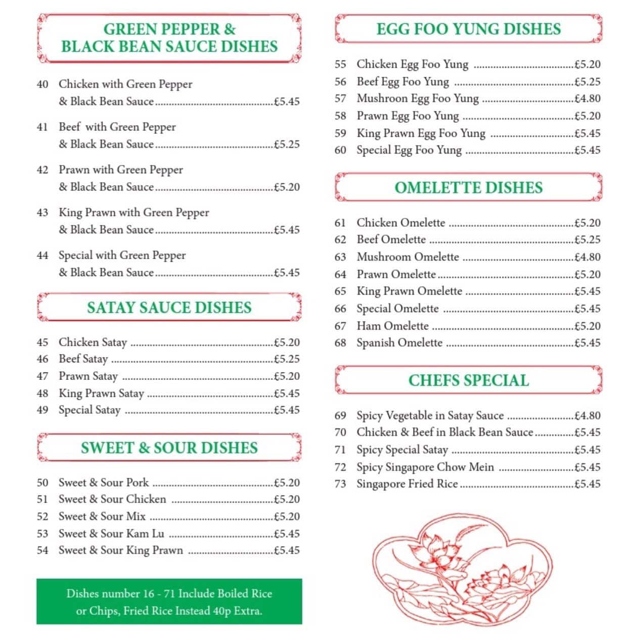 Menu at New Happiness restaurant, Eccles