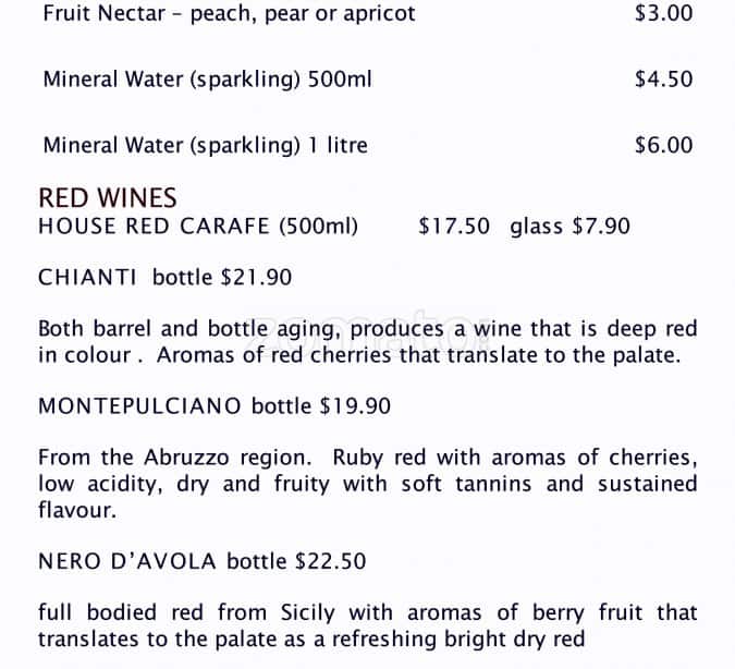 Menu at Mediterranean Food Warehouse, Wellington, 100 Tory Street