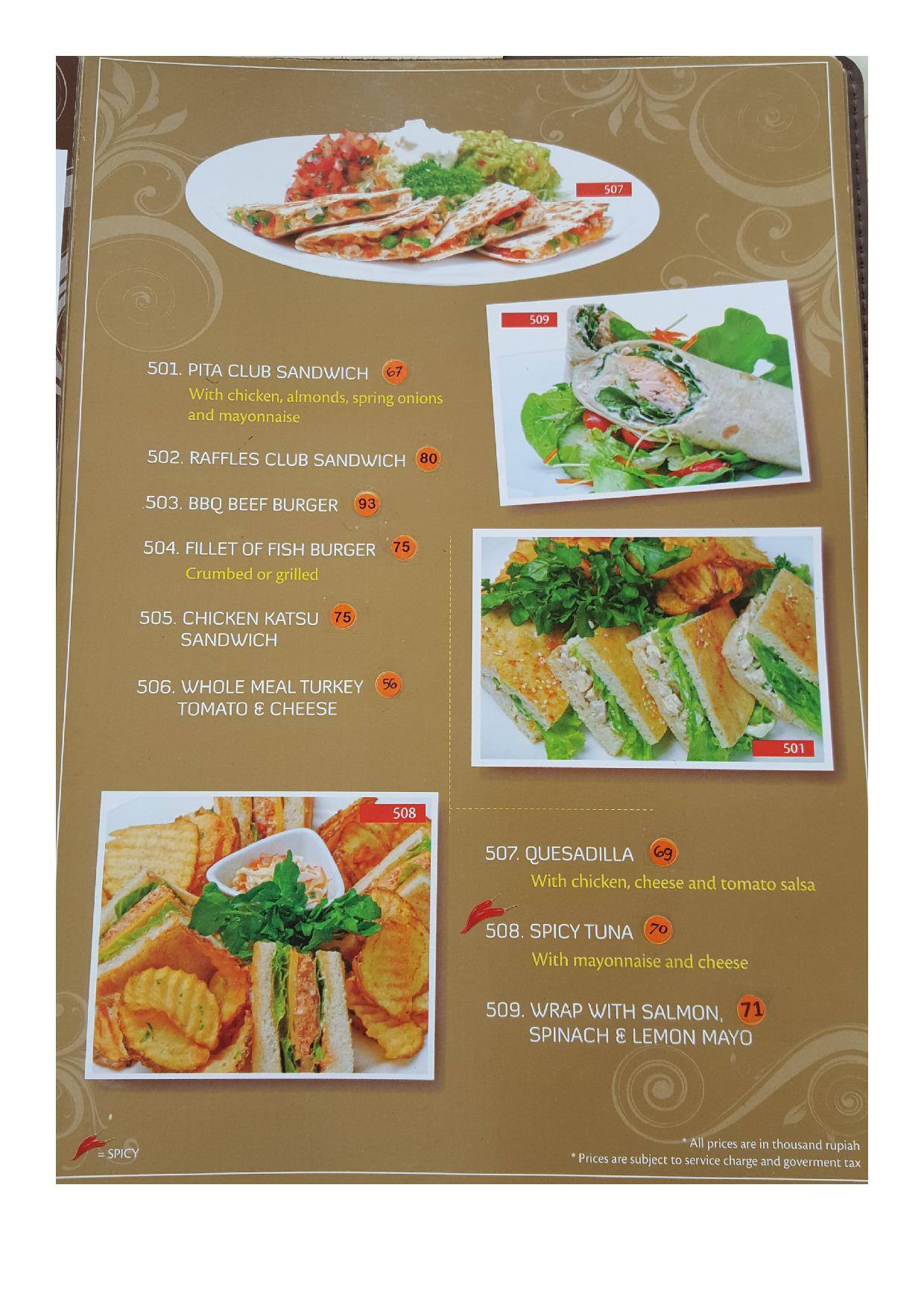 Menu at The Bistro restaurant, Cileungsi, Raffles Hills Blok HA No. 1