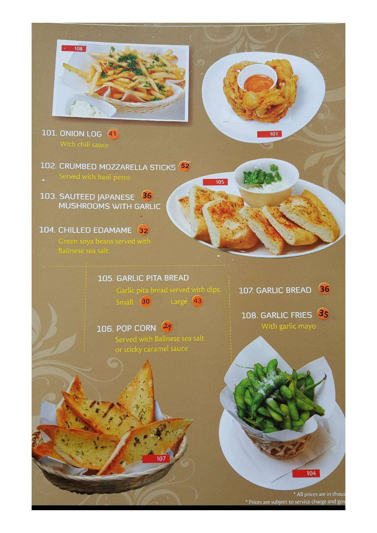 Menu at The Bistro restaurant, Cileungsi, Raffles Hills Blok HA No. 1