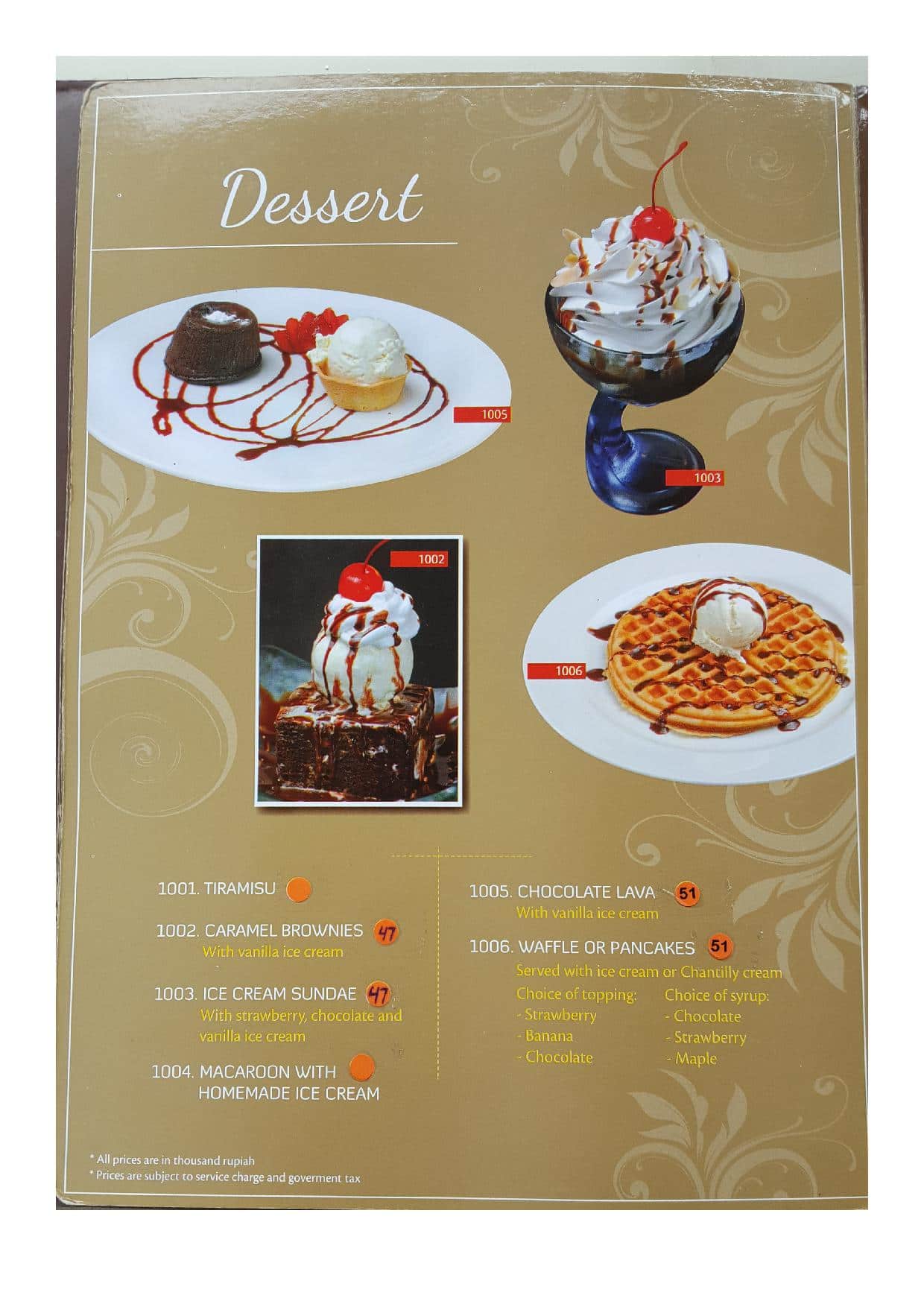 Menu at The Bistro restaurant, Cileungsi, Raffles Hills Blok HA No. 1