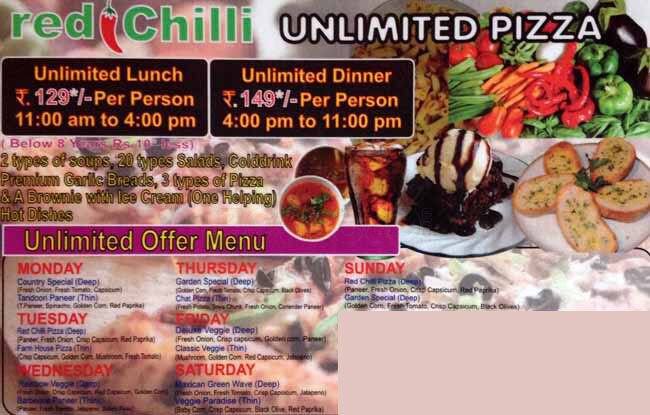 Menu at Red Chilli Pizza, Ahmedabad, Ground Floor