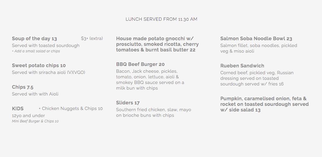 Menu at Warrandyte Stonehouse Cafe, Warrandyte