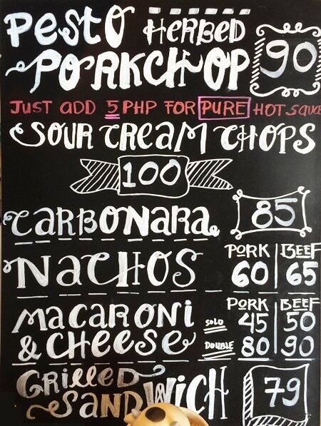 Carta del café Snack Yard, Mandaue