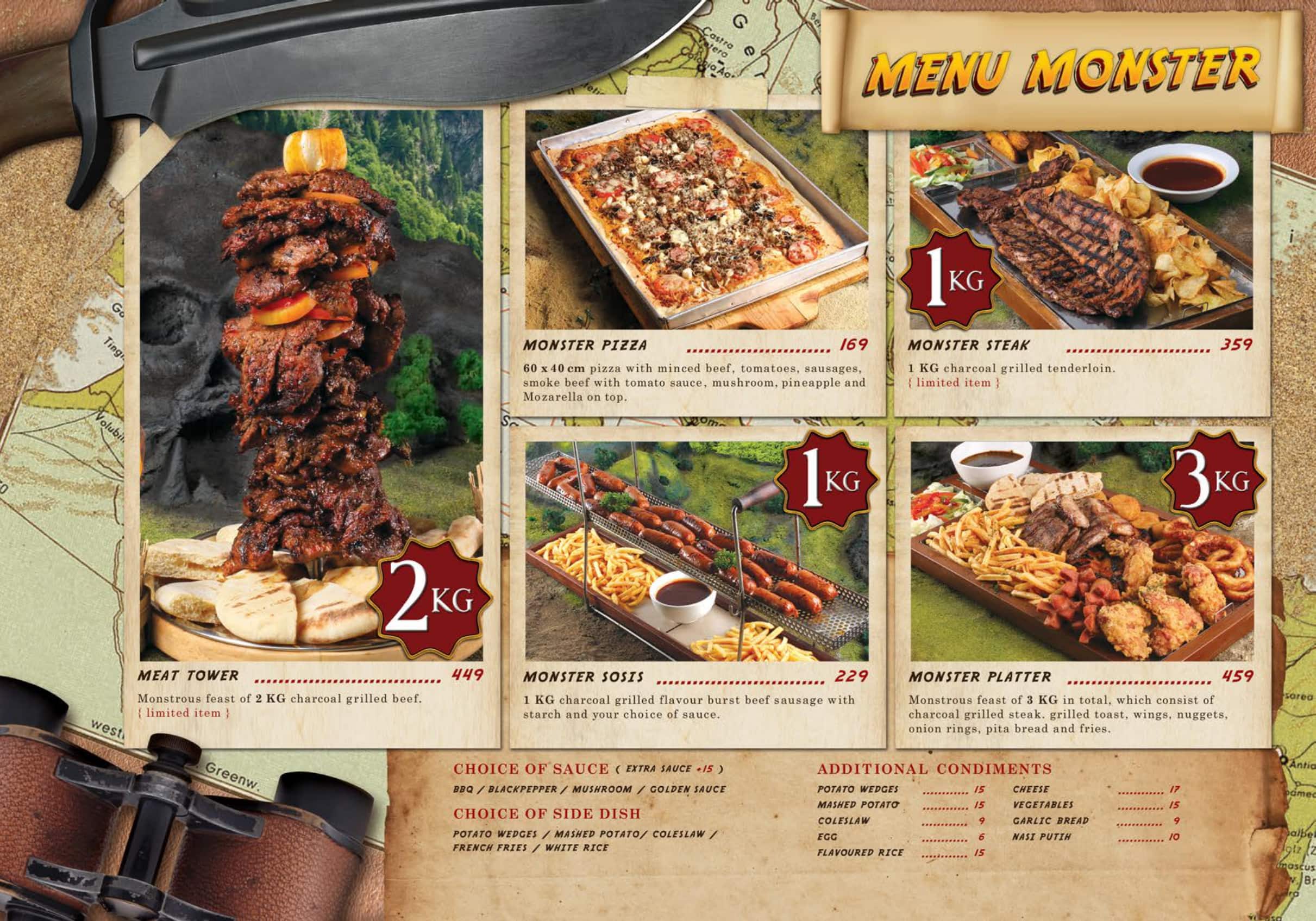 Menu at Karnivor restaurant, Bekasi Regency