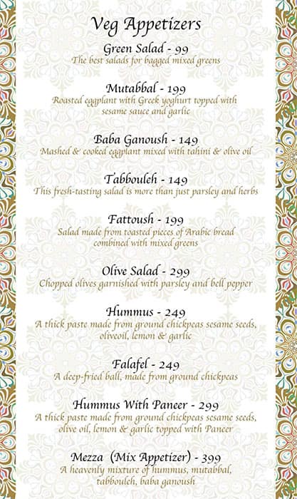 Menu of Turkey Junction Restaurant, Bandra Talao, Bandra West, Mumbai